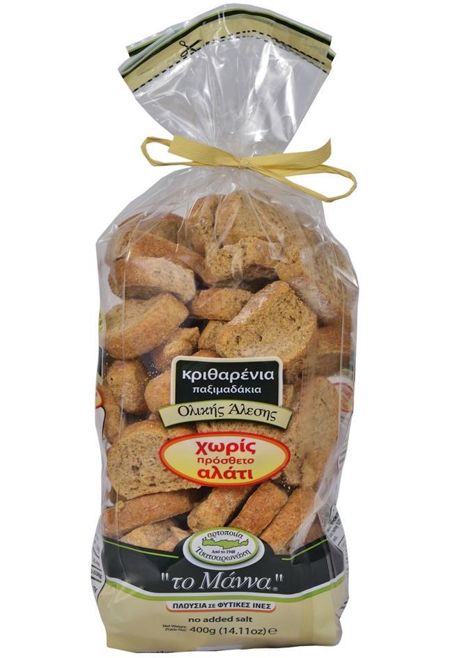 Παξιμάδι Κριθαρένιο Χωρίς Αλάτι Το Μάννα (400 g) | e-Fresh.gr