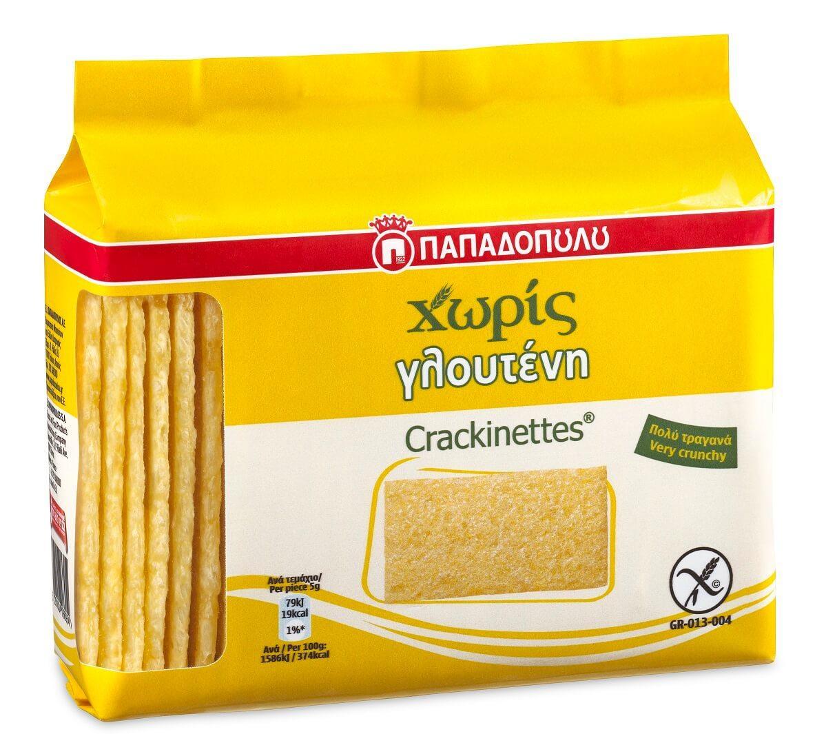 Crackinettes χωρίς Γλουτένη Παπαδοπούλου (100g) | e-Fresh.gr