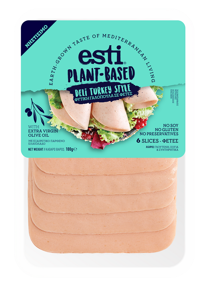 Plant Based Φυτική Γαλοπούλα σε Φέτες Esti (6 Φέτες) (100g)