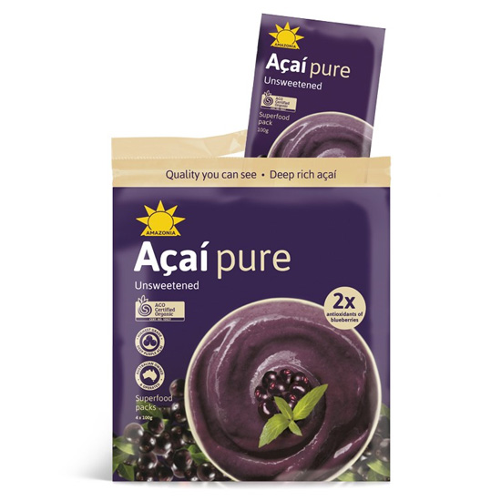 Πολτός Βιολογικός Acai Pure Amazonia (4Χ100g) | e-Fresh.gr