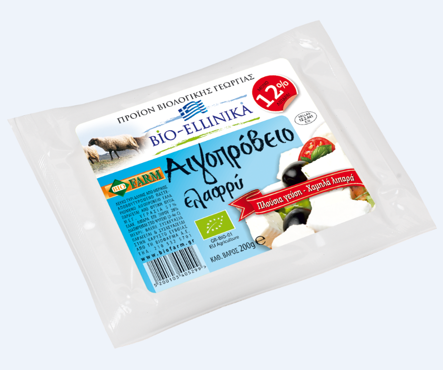 Βιολογικό Αιγοπρόβειο Τυρί ελαφρύ Βιοφάρμα (200g) | e-Fresh.gr