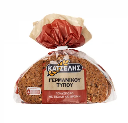 Ψωμί Γερμανικού Τύπου Πολύσπορο με Σίκαλη & Βρώμη σε Φέτες Κατσέλης (500g)