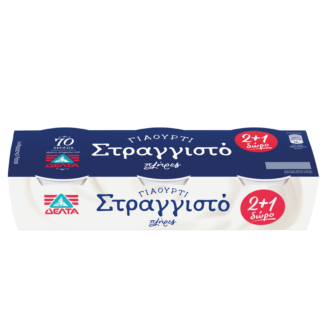Γιαούρτι στραγγιστό 10% λιπαρά Δέλτα (3x200 g) 2+1 δώρο