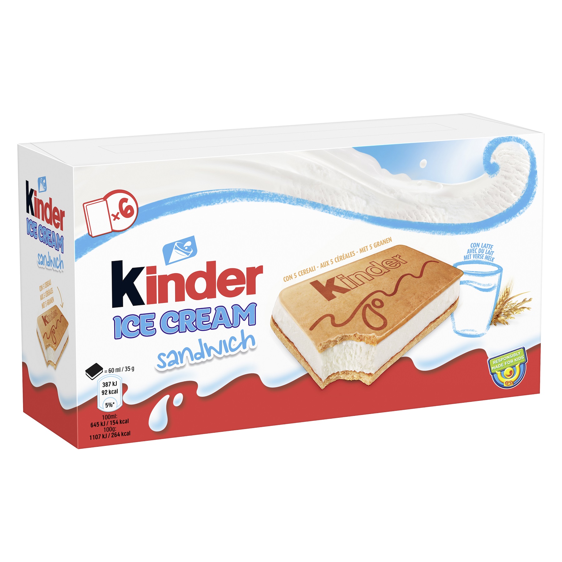 Παγωτό Sandwich Kinder (6x60ml) | e-Fresh.gr