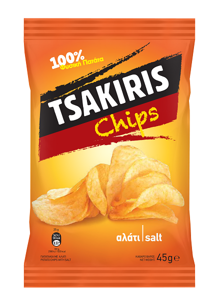 Πατατάκια με Αλάτι Tsakiris (45 g) | e-Fresh.gr