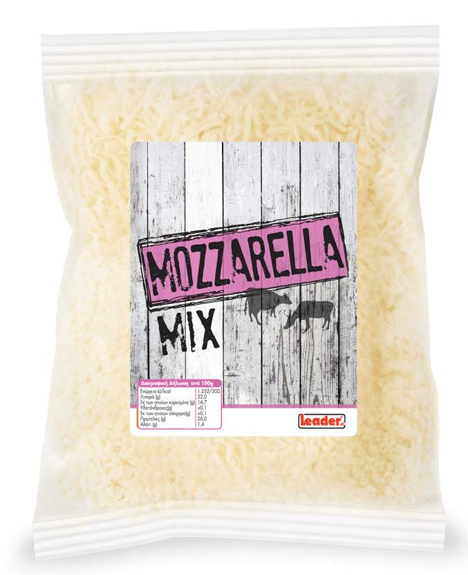 Τυρί Mozzarella mix τριμμένη Leader (300g) - Simply Foods