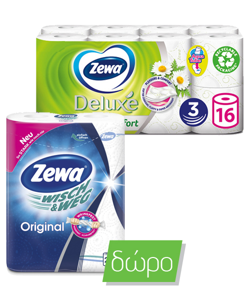 toilet Roll 3ply Camomile Comfort Deluxe Zewa (16 rolls * 91g) & Gift ...