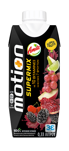 Φυσικός Χυμός Φρούτων Supermix Amita Motion (330ml) | e-Fresh.gr
