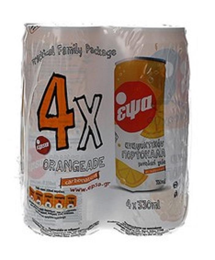 Carbonated orangeade, can, Epsa (4x330 ml) | e-Fresh.gr