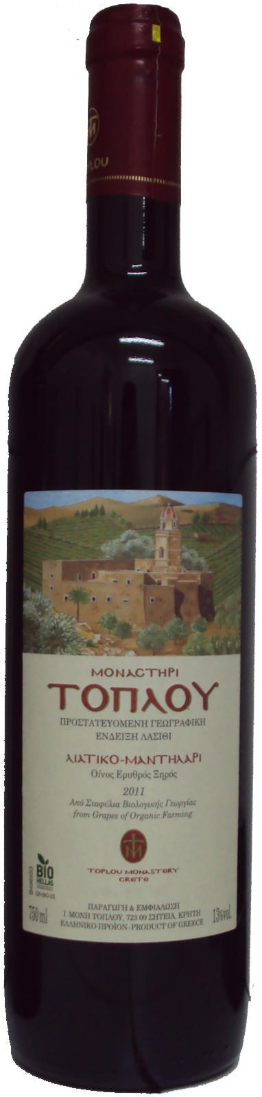 Organic Red Wine, Liatiko - Mantilari, Toplou Monastery (750 ml)