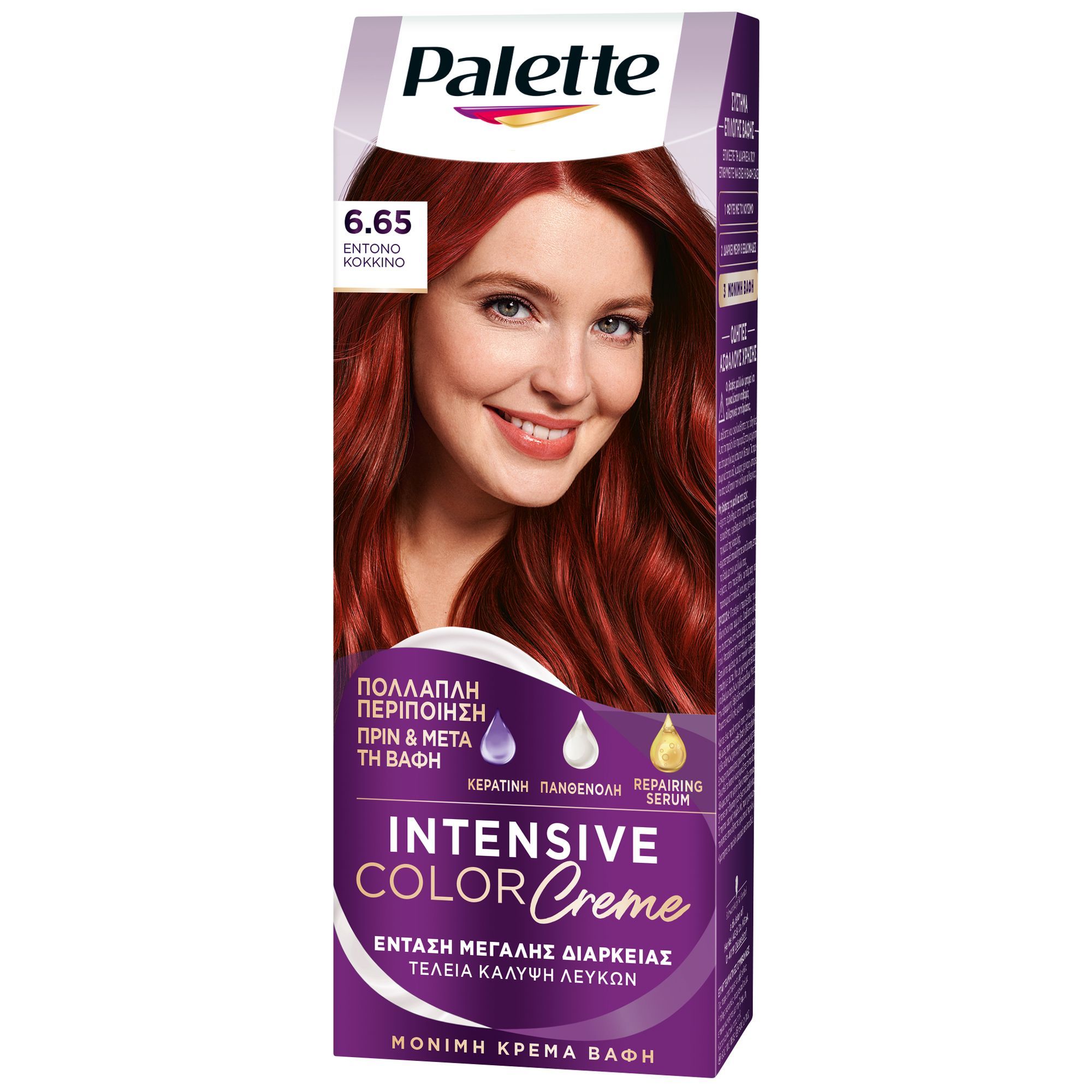 Hair Dye Intensive Color Cream No 6.65 Intense Red Palette 50 ml