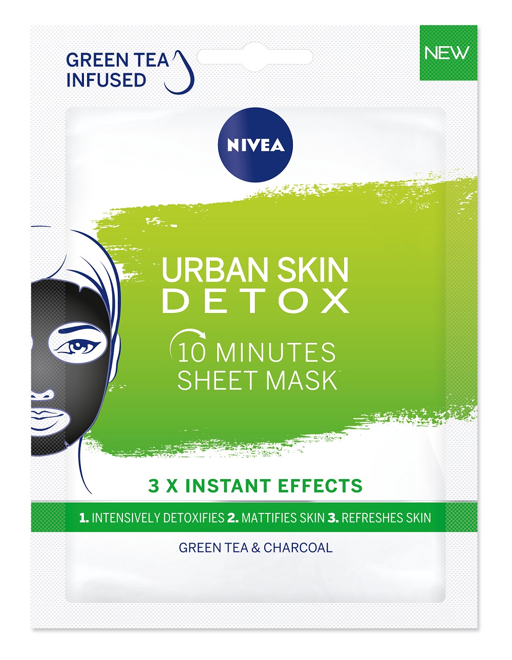 Sheet Mask, Urban Skin Detox, Nivea (1pc) | e-Fresh.gr