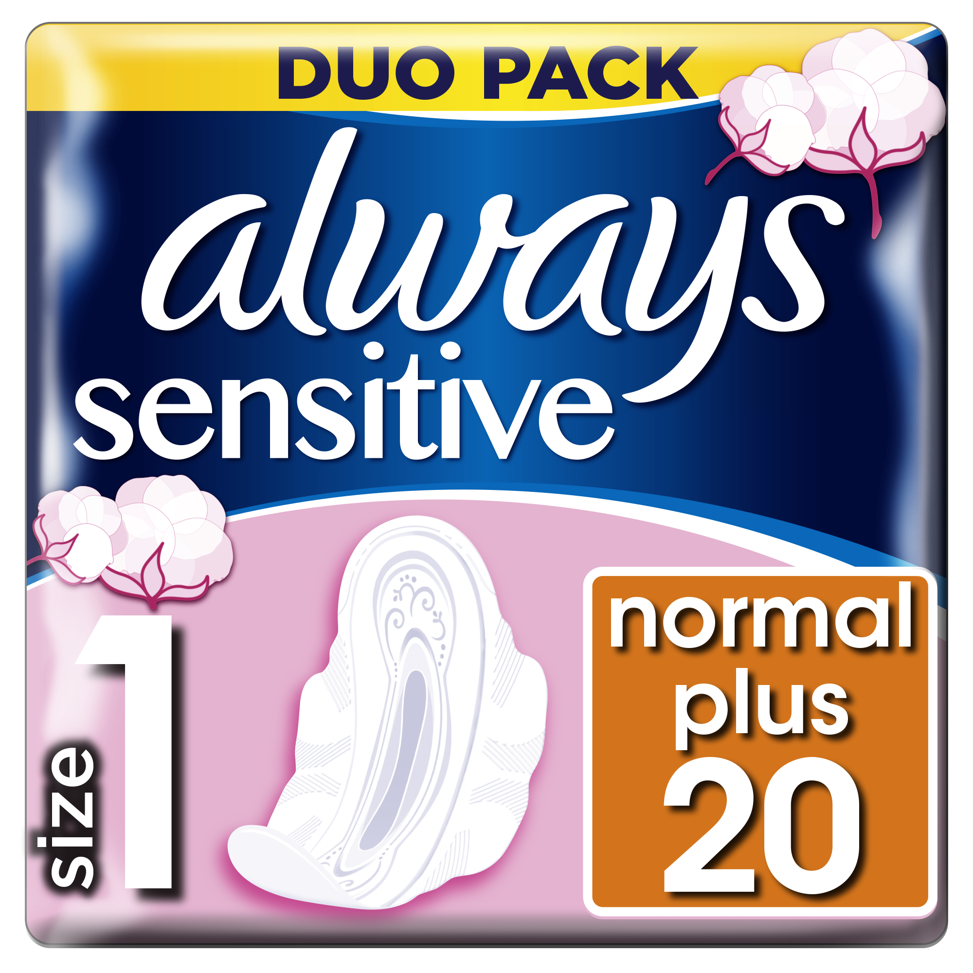 Σερβιέτες Sensitive Ultra Normal Plus Duo Με Φτερά Always (20 τεμ)