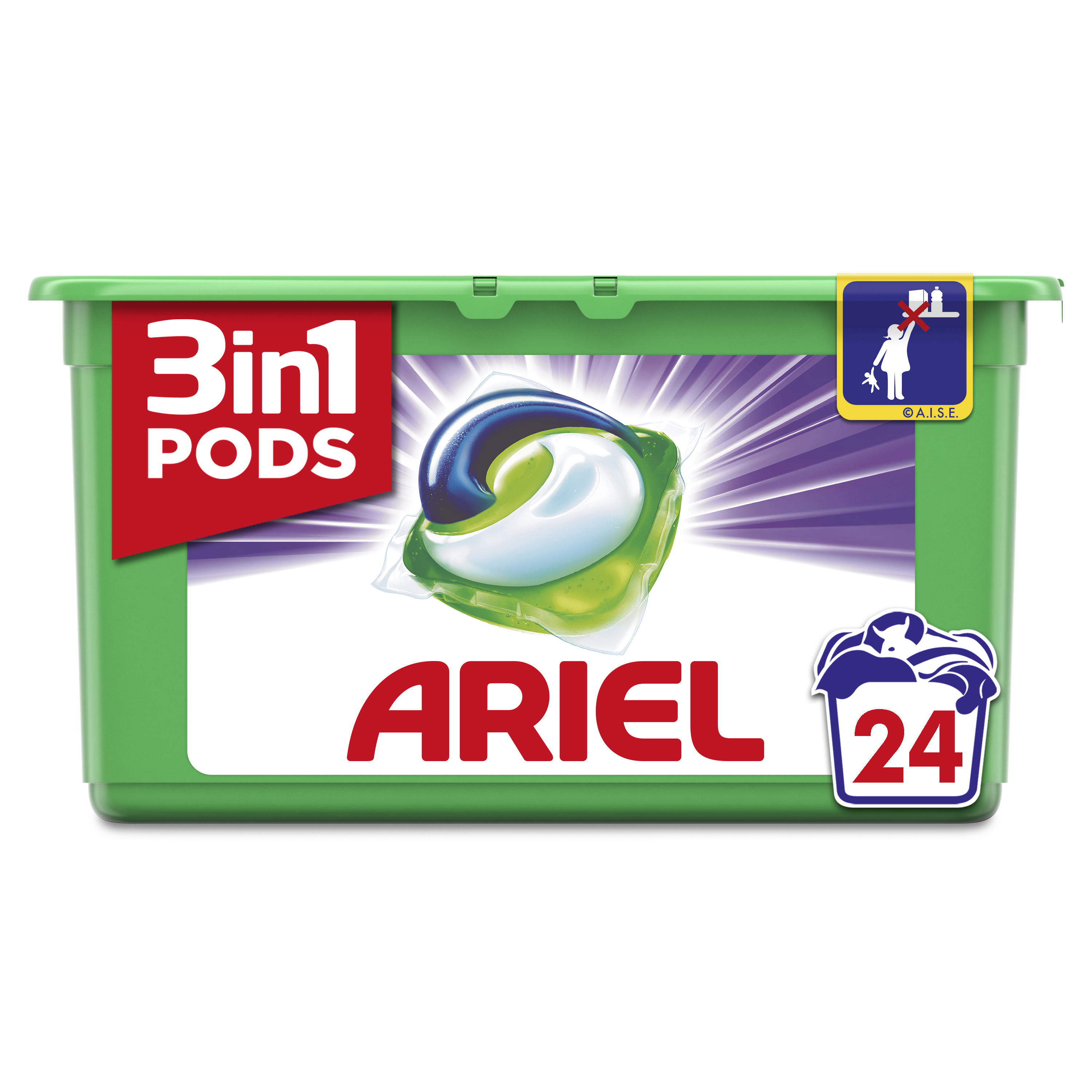 Laundry Detergent Lavender Pods 3in1 Ariel (24 to z)