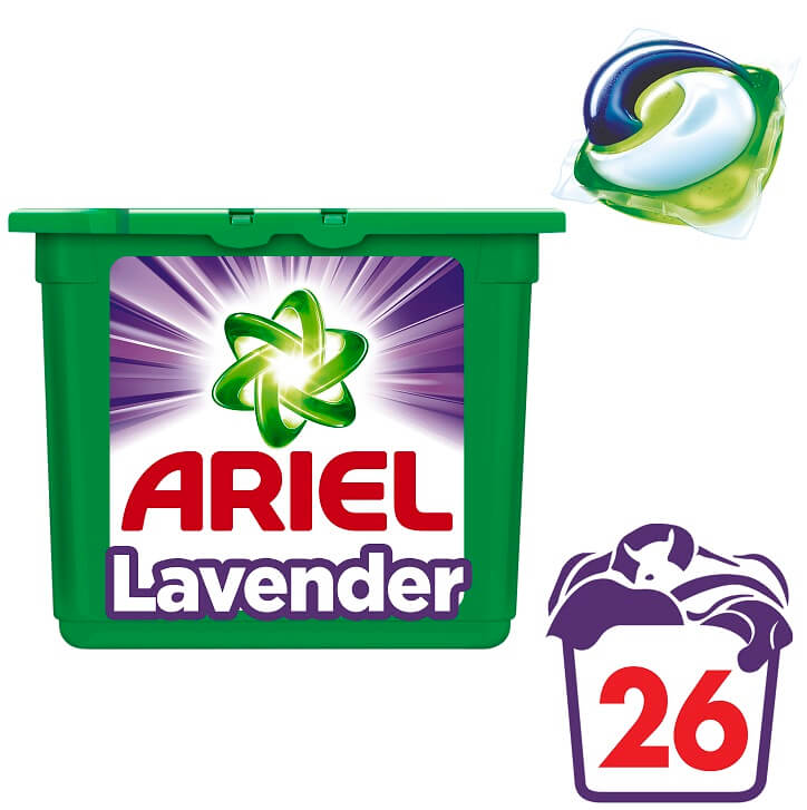 Laundry Detergent Lavender Pods 3in1 Ariel (26 to z)