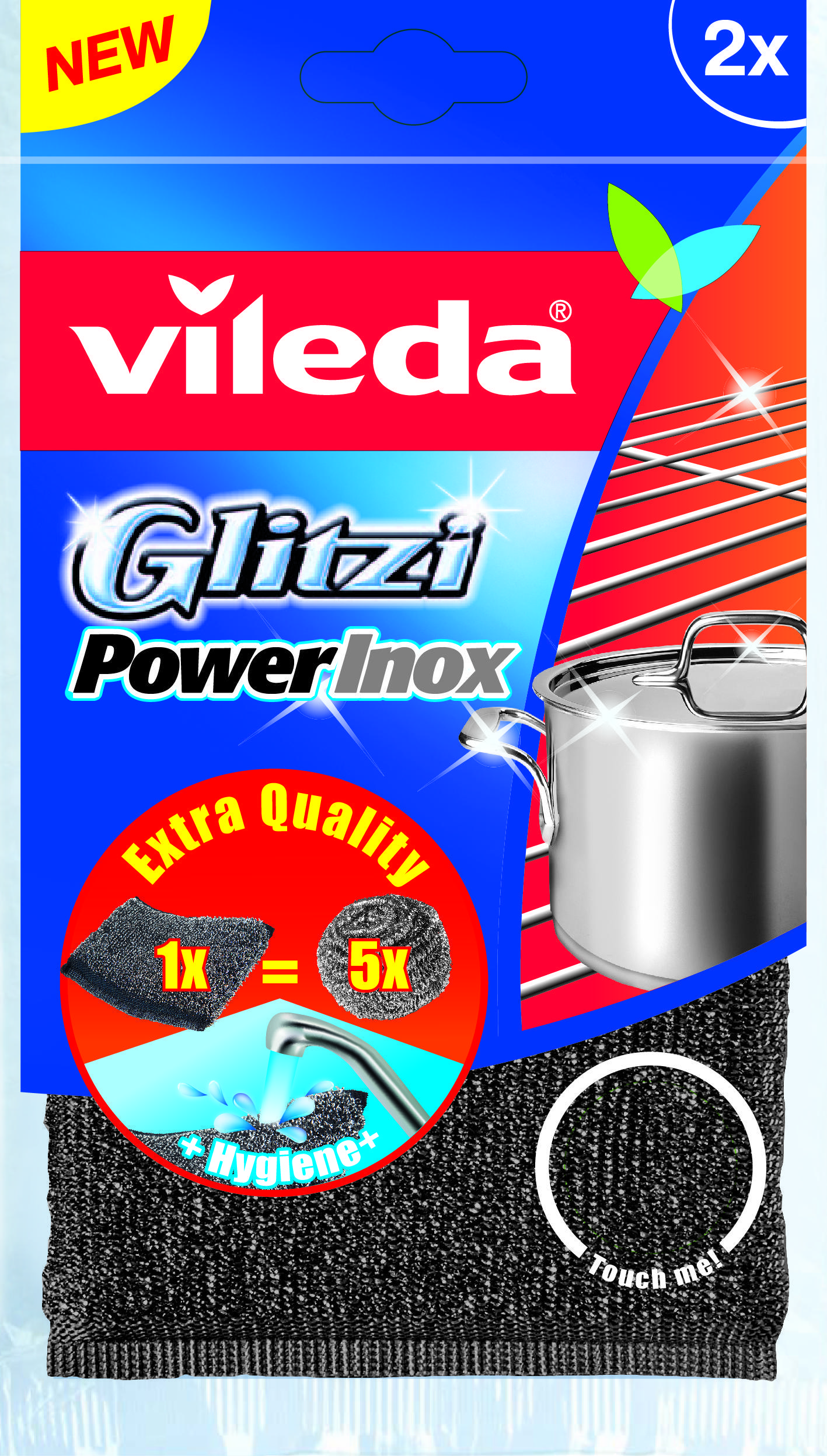 Steel Scourer Power Inox, heavy duty, Vileda (2pcs) | e-Fresh.gr